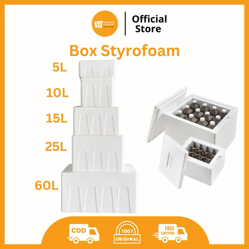 Jual [Khusus Instant] Box Styrofoam Ice 5 Liter, 10 Liter, 15 Liter, 25 ...