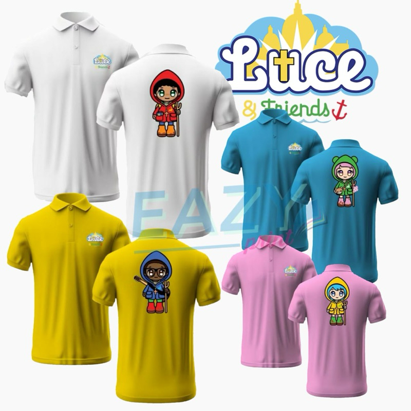 Jual POLOSHIRT KARAKTER LUCE AND FRIENDS MASKOT VATIKAN YUBILEUM 2025 ...