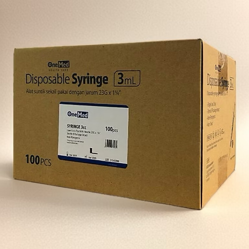 Jual Spuit 3 CC / Disposable Syringe 3 CC / Jarum Suntik 3 CC OneMed ...