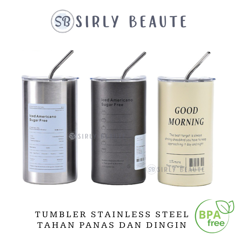 Jual SIRLYBEAUTE03 BOTOL TERMOS TUMBLER COFFE CUP STAINLESS STEEL 600ML ...