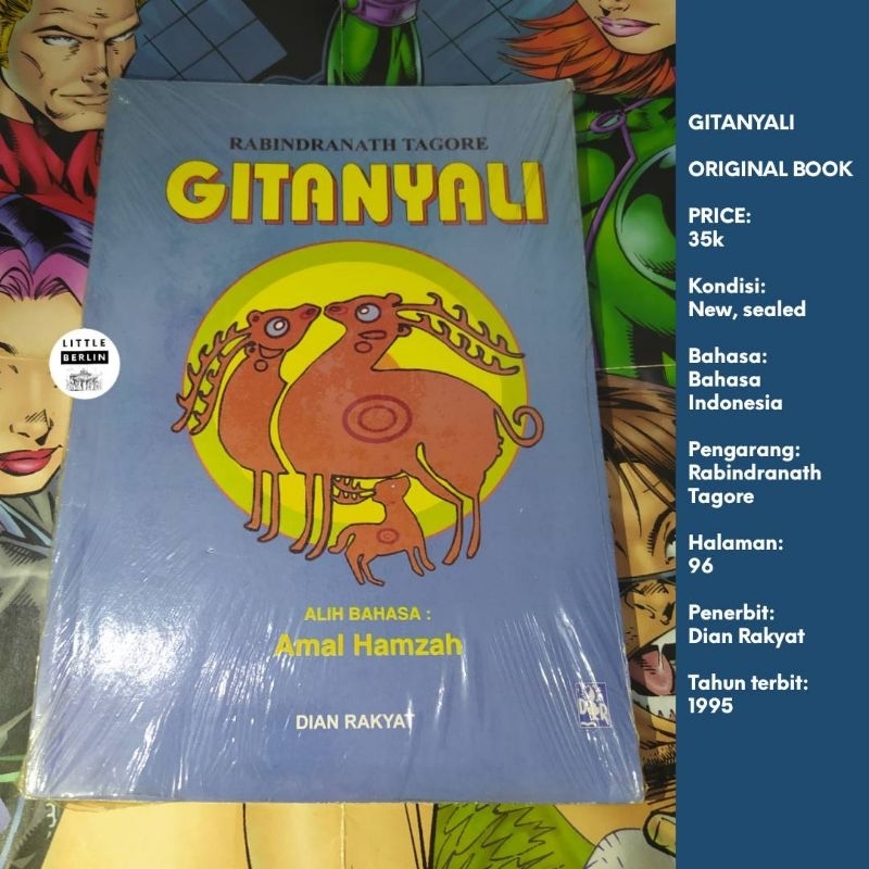 Jual ORIGINAL Buku GITANYALI Rabindranath Tagore Bahasa Indonesia GITANJALI Puisi Sastra India ...