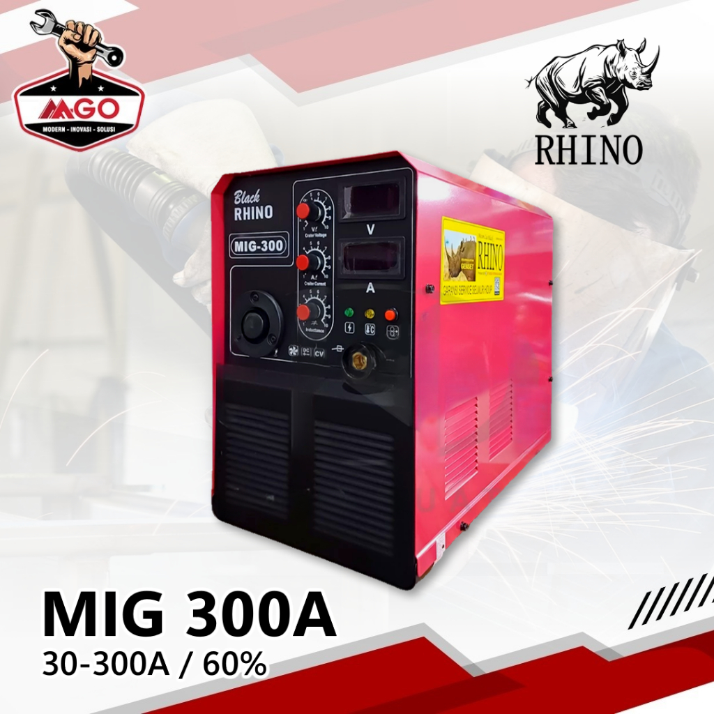 Jual Mesin Trafo Las 380V BLACK RHINO MIG-300A / Inverter DC Welder 3 Phase | Shopee Indonesia