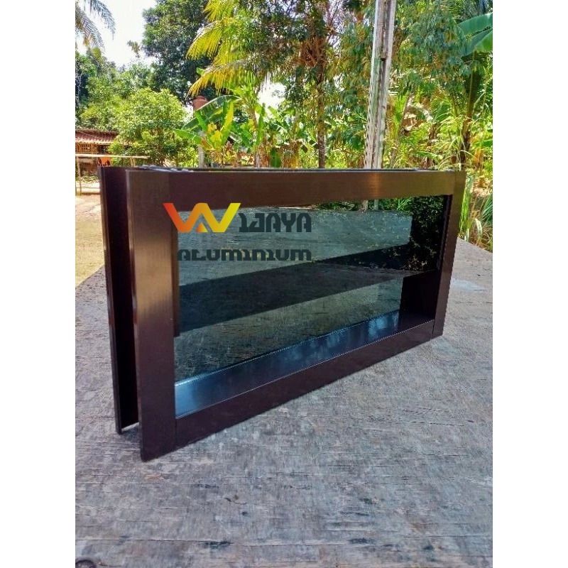 Jual Boven/jendela aluminium kaca, zig-zag 30x60cm, COKLAT | Shopee ...
