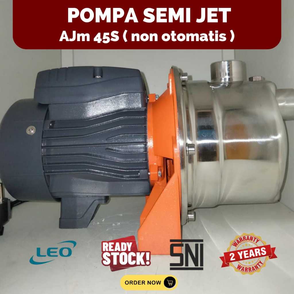 Jual Pompa Air Pompa Semi Jet Stainlees Pompa Leo Pump AJM 45S | Shopee ...