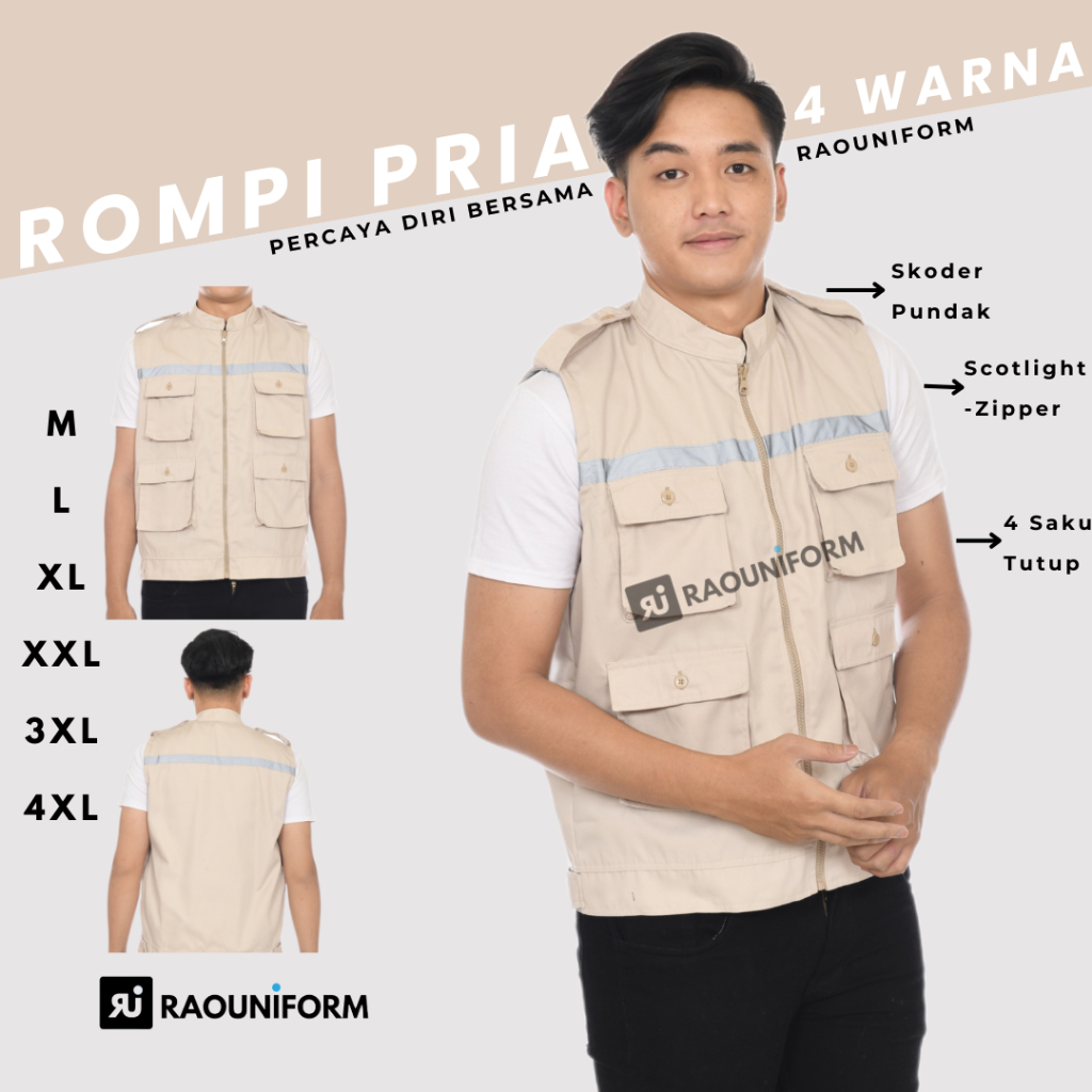 Jual Rompi kerja proyek/Rompi safety first/Rompi petugas proyek/Rompi ...