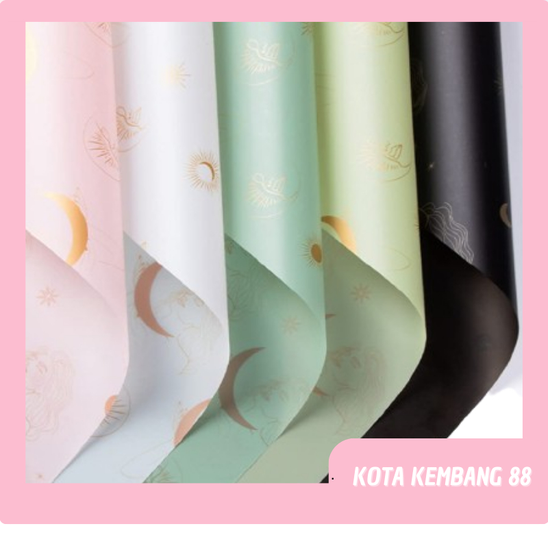 Jual Kertas Buket Motif Bulan Flower Wrapping Paper Moon Cellophane ...