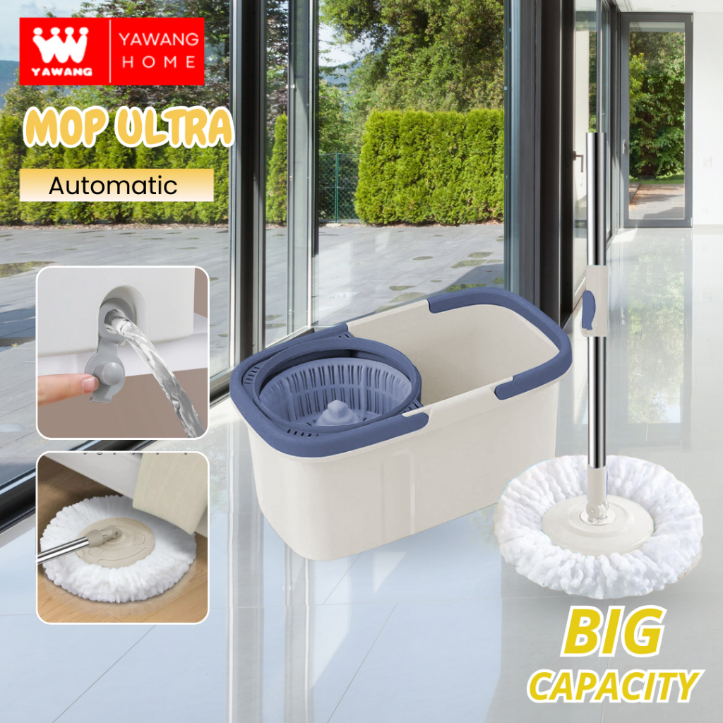 Jual YAWANG Set Alat Pel Lantai Plastik 360° Spin MOP Praktis 2 in 1 ...