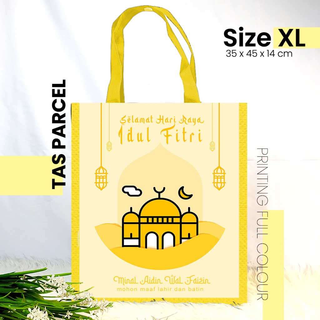 Jual TAS LEBARAN BESAR KUNING UKURAN 35x45 - GOODIEBAG IDUL FITRI / TAS ...