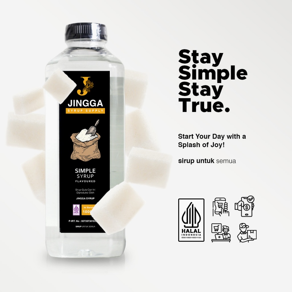Jual JINGGA Simple Syrup 1000 ml - Jingga Sirup Gula Cair 1000 ml Untuk ...
