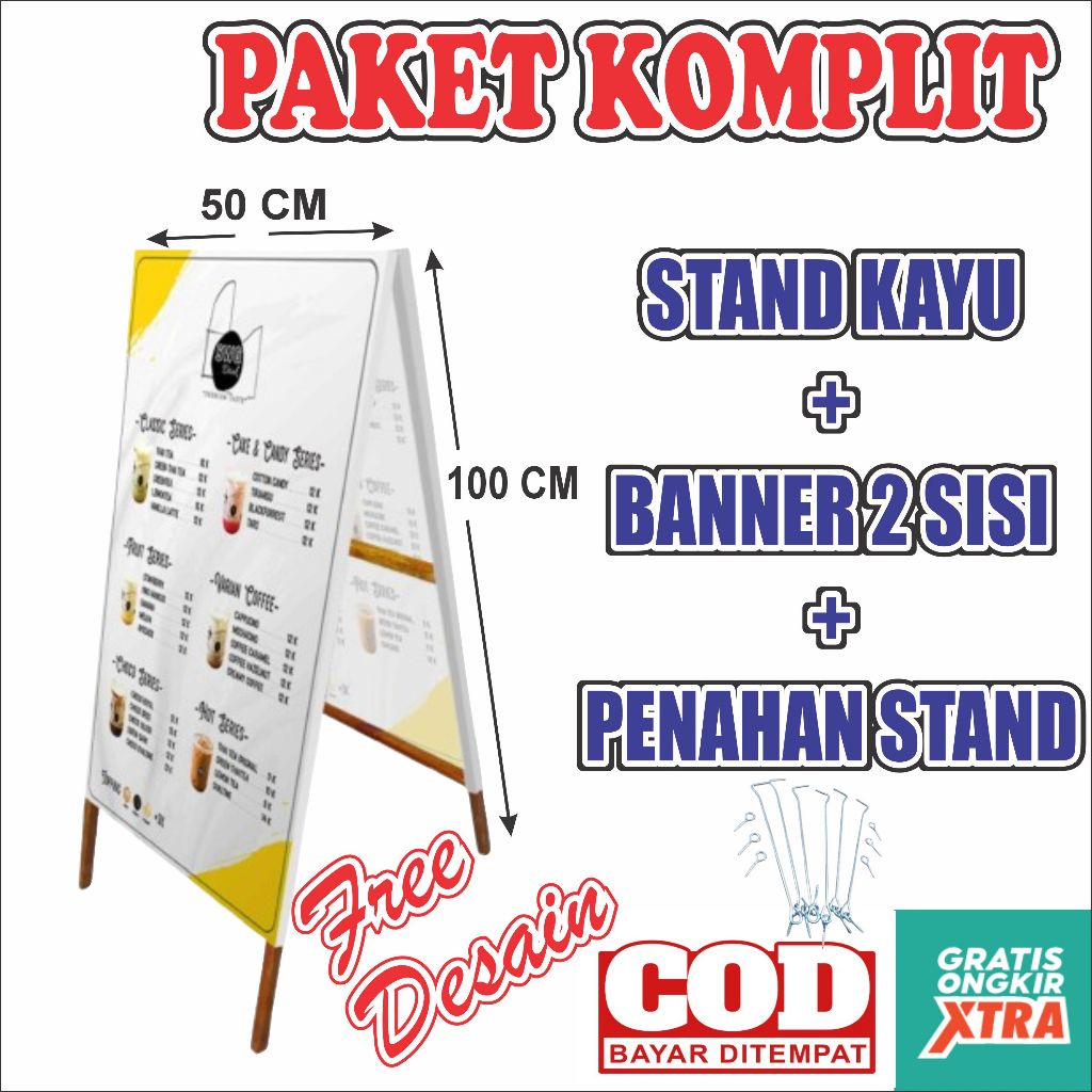 Jual ( PAKET KOMPLIT ) STAND BANNER 2 SISI - STANDING BANNER - SPANDUK ...