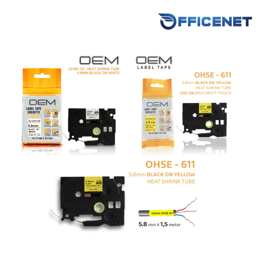 Jual BROTHER HEATSHRINK O HSE LABEL TAPE HEAT SHRINK PENANDA KABEL ...