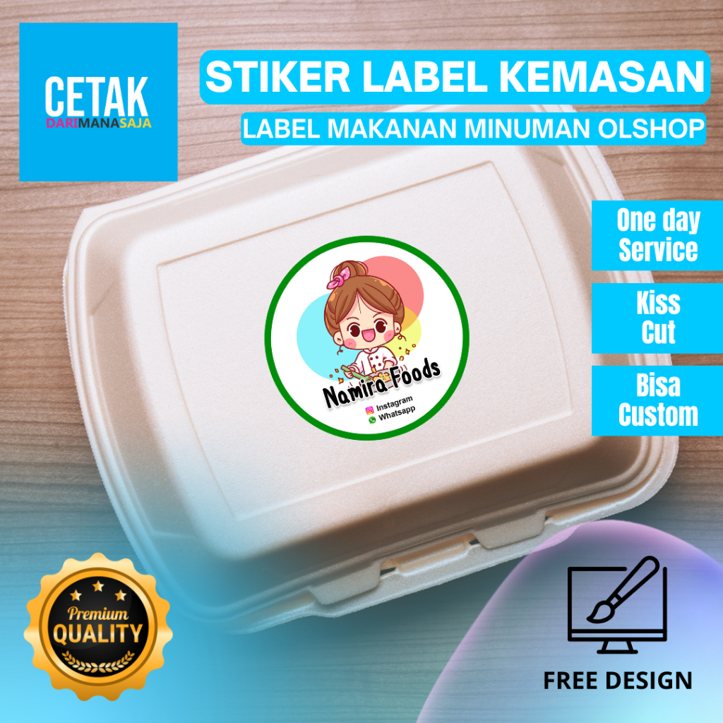 Jual 5-7 STIKER KEMASAN / STICKER MAKANAN / STIKER LABEL / STIKER ...