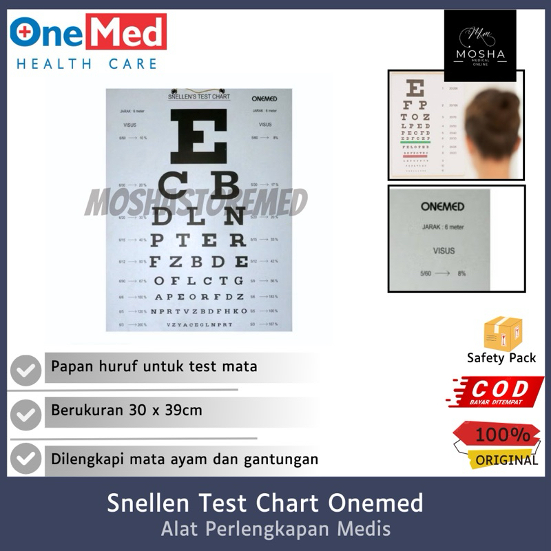 Jual ONEMED-Snellen Test Chart/Papan Huruf Test Mata | Shopee Indonesia