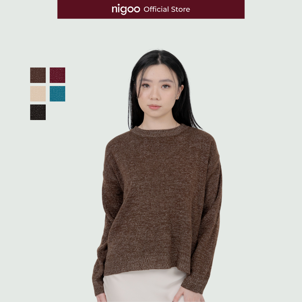 Jual NIGOO Josie Sweater Oversize Knitwear Wanita | Shopee Indonesia