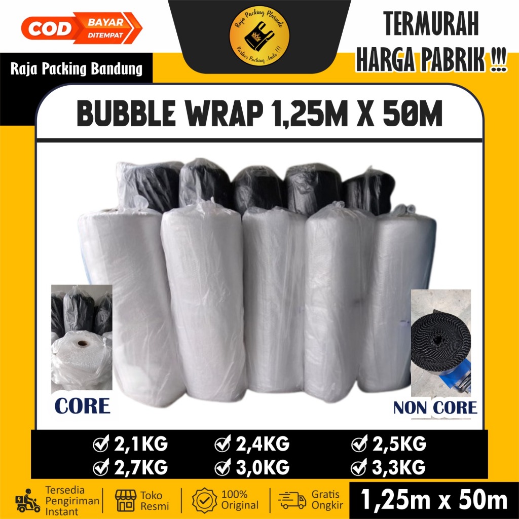 Jual Bubble Wrap Bening - Hitam 1 Roll FULL 1.25M x 50M Murah EKONOMIS ...