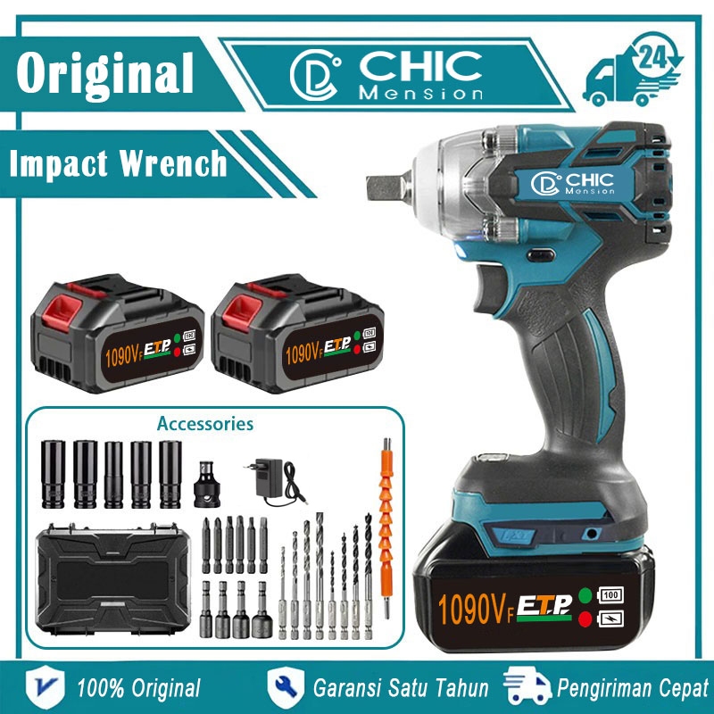 Jual CHIC 1090V/588V IMPACT WRENCH BRUSHLESS 950N/M Mobil Impact Baterai Mesin Bor Untuk Baut ...