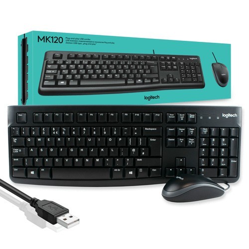 Jual Keyboard Mouse Logitech Classic MK120 | Shopee Indonesia