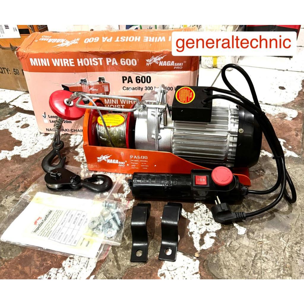 Jual Electric Hoist PA600 - 300KG/600KG x 12M Katrol Elektrik Wire ...