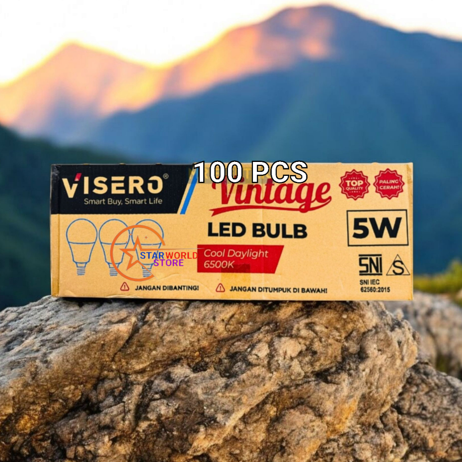 Jual Paket 1 Koli VISERO VINTAGE Lampu Bohlam LED 5 Watt/1 DUS Isi 100 Pcs Lampu LED VISERO ...
