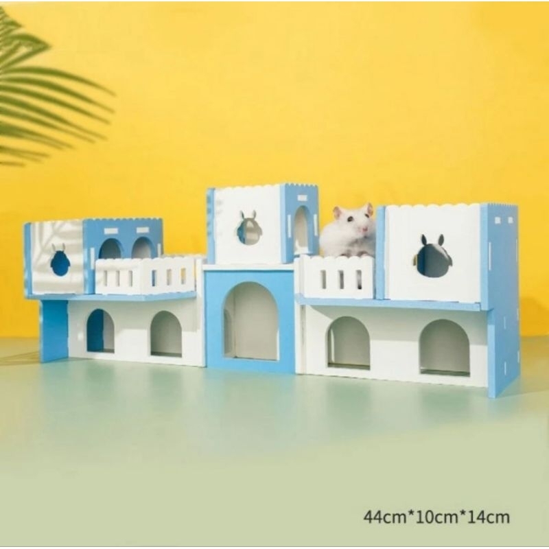 Jual Rumah Hamster Panjang 2 Tingkat Rumah Kayu Hamster Besar | Shopee ...