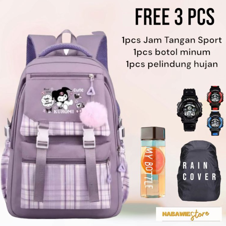 Jual KODE O44V Tas Ransel KUROMI Sekolah Anak Perempuan SD SMP Viral | Shopee Indonesia