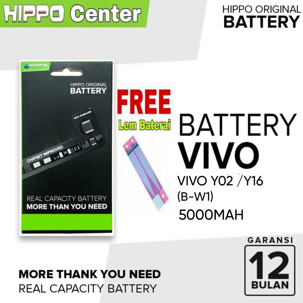 Jual Hippo Baterai VIVO Y02 / Y16 ( B-W1 ) | Shopee Indonesia