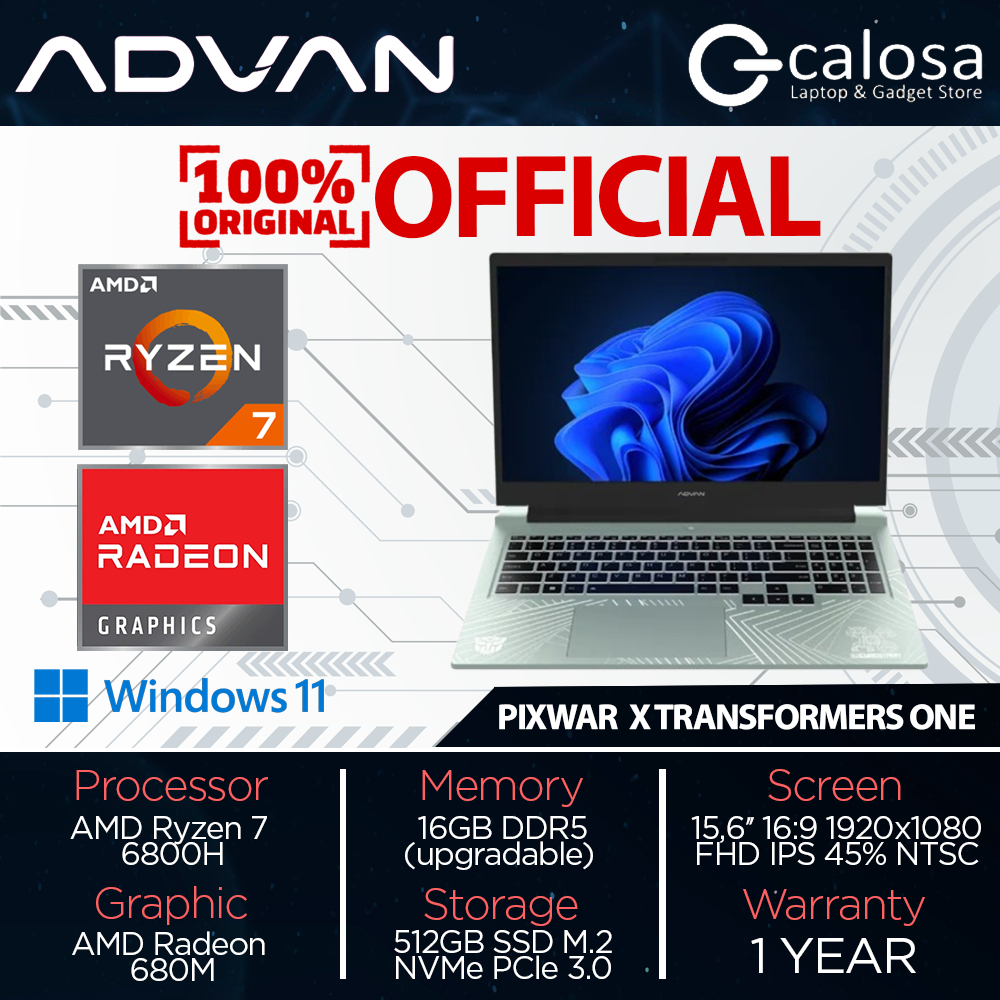 Jual ADVAN LAPTOP GAMING PIXWAR X TRANSFORMERS AMD RYZEN 7 6800H 16GB ...