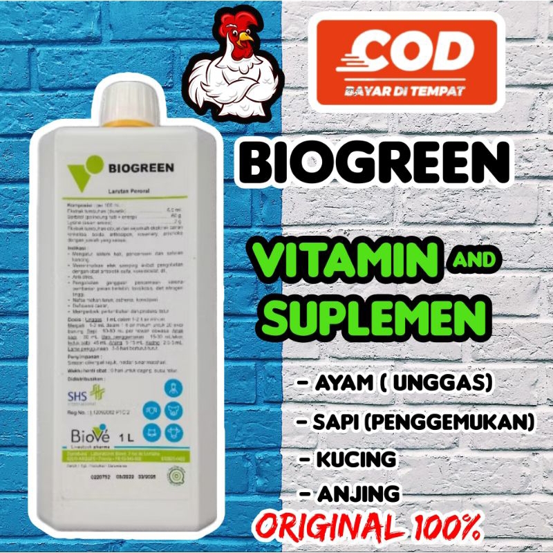 Jual Biogreen ( Vitamin dan Suplement pada hewan ) Netto 1 Liter ...