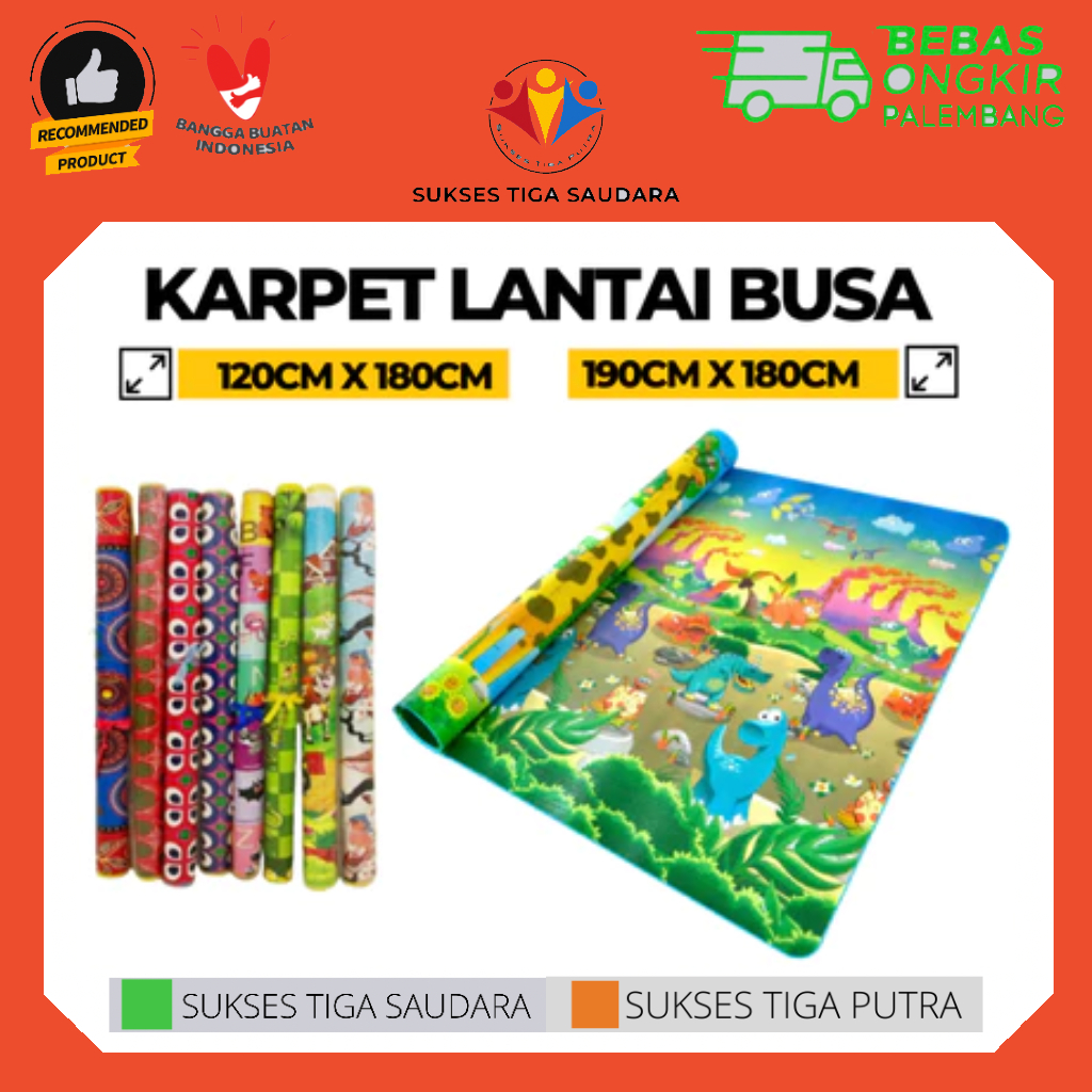 Jual KARPET TIKAR LANTAI PLASTIK BUSA BOLAK BALIK / SPON MATRAS GULUNG ...
