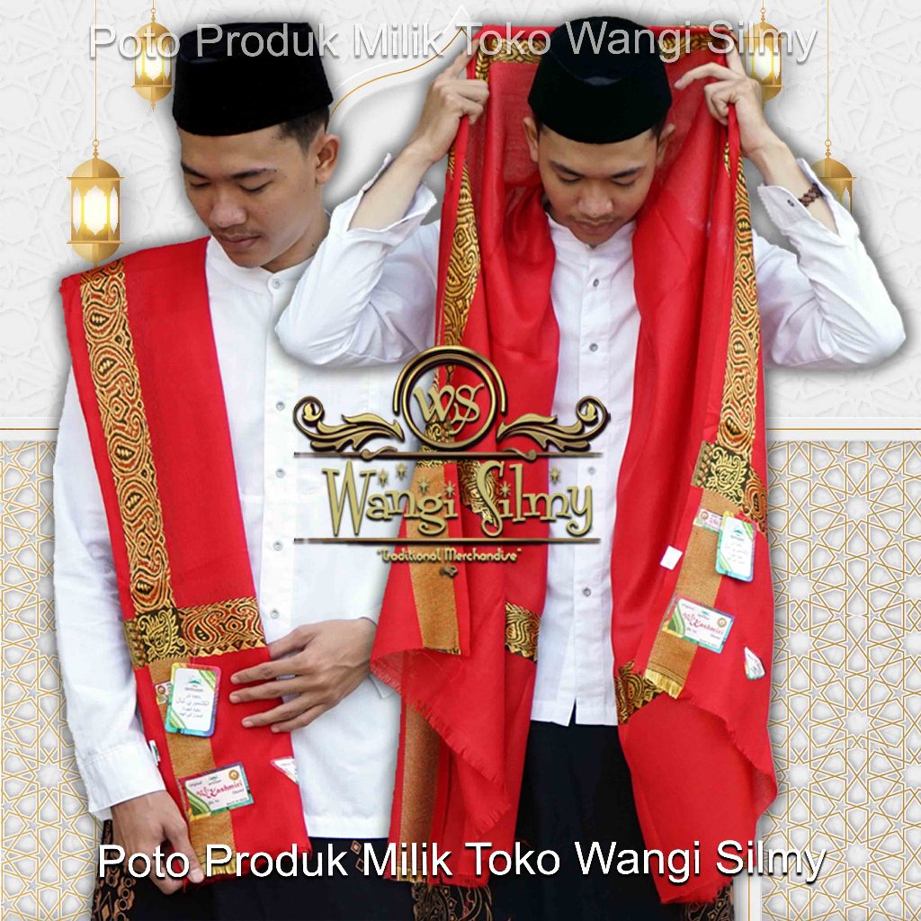 Jual Sorban Kashmiri Asli India Merah - Sorban Merah - Sorban Haji ...