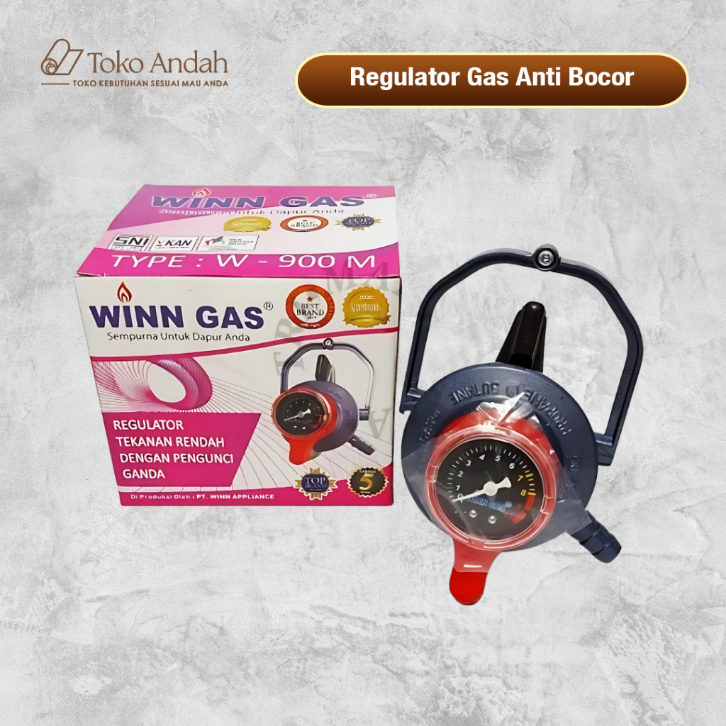 Jual Regulator Gas Anti Bocor Winn Gas 900 Meter Dobel Lock ORIGINAL ...