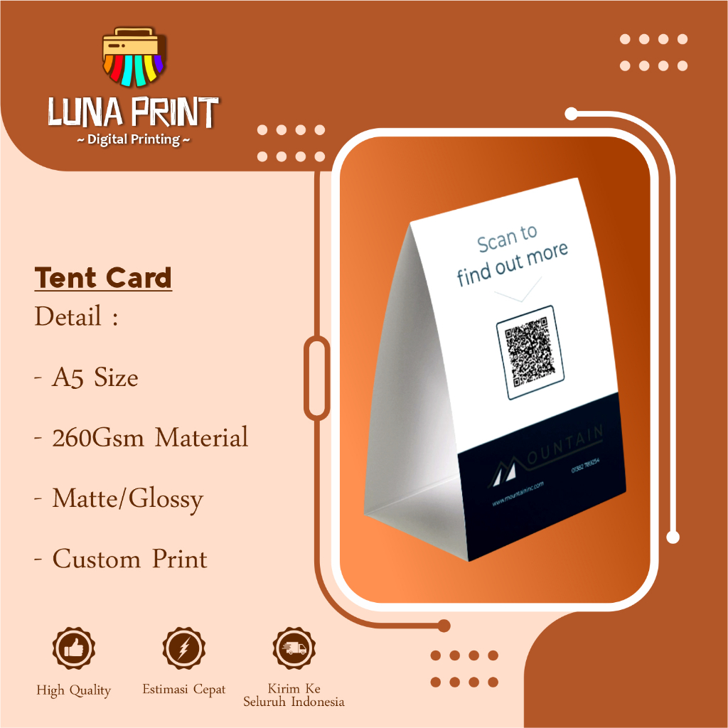 Jual Tent Card Custom Print, Tent Card A5 | Shopee Indonesia