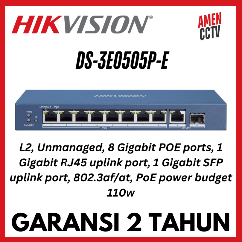 Jual Pro Series: Unmanaged 1000M, L2 Hikvision DS-3E0510P-E | Shopee Indonesia