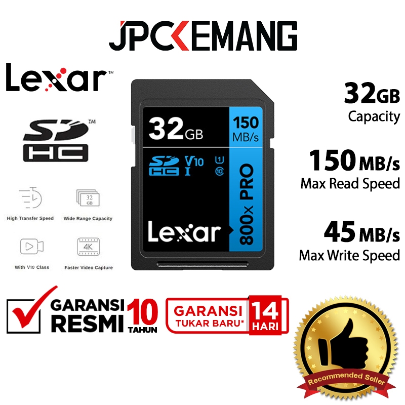 Jual Lexar SDHC 32GB 150MB/s 800x PRO High-Performance UHS-I SDXC SD HC Memory Card Garansi ...