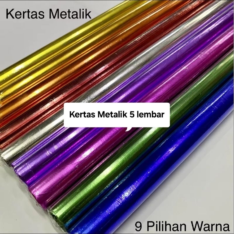 Jual 5 Lembar Kertas Metalik / Kertas Emas Metalik | Shopee Indonesia