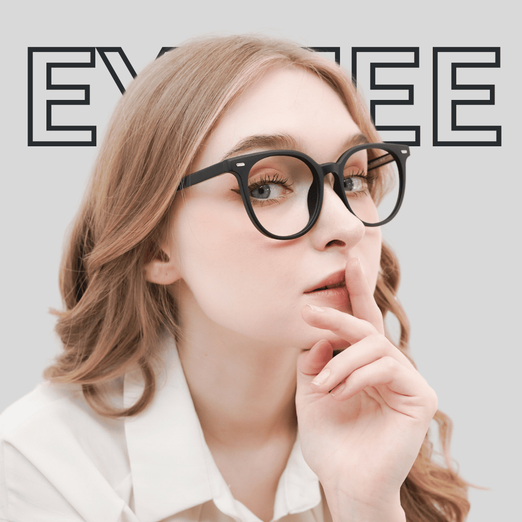 Jual EYEZEE - Sonata Black Doff Frame Kacamata Oval Hitam Round ...