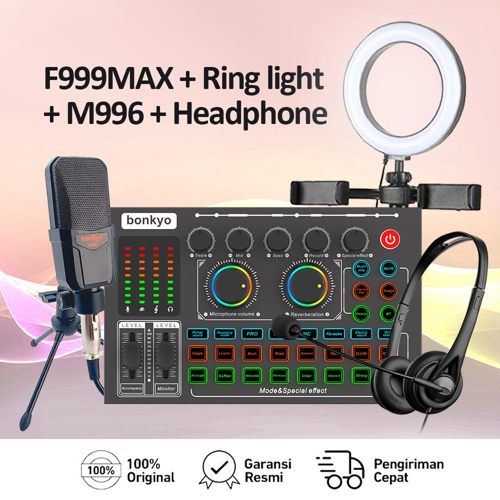 Jual Bonkyo F999/F999MAX+M999+Fill light live soundcard set Dedicated ...