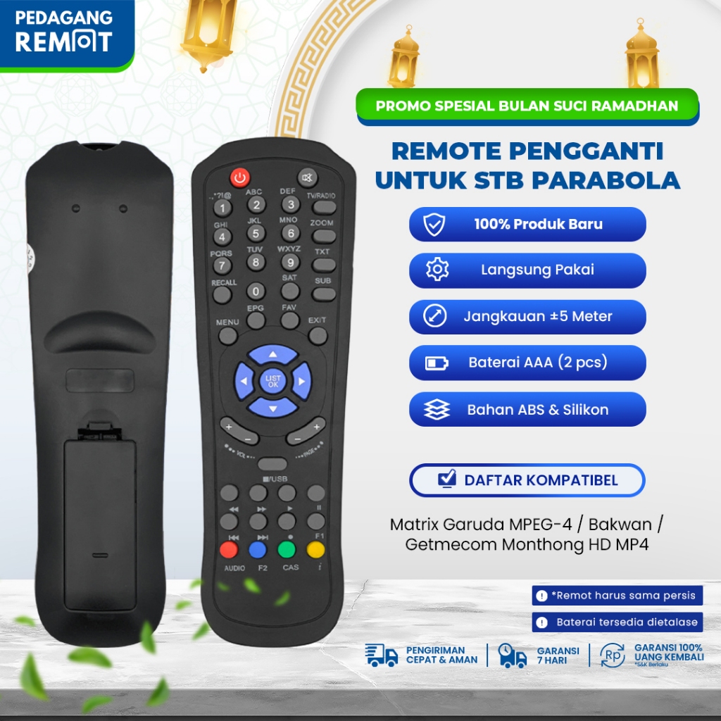 Jual Remot Remote Receiver Parabola Matrix Garuda MPEG-4 / Bakwan / Getmecom Monthong HD MP4 ...