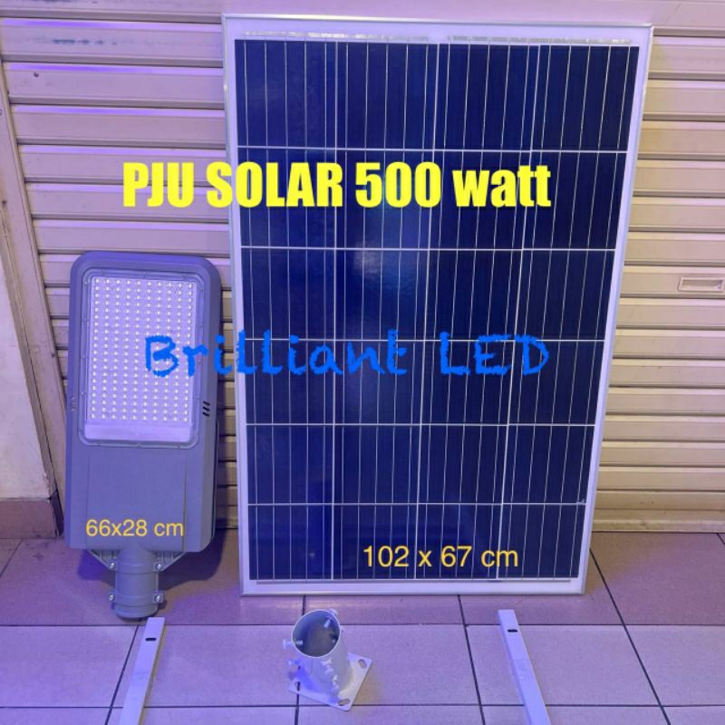 Jual lampu jalan PJU solar panel besar 500w 300w 200w 2in1 PJU solar ...