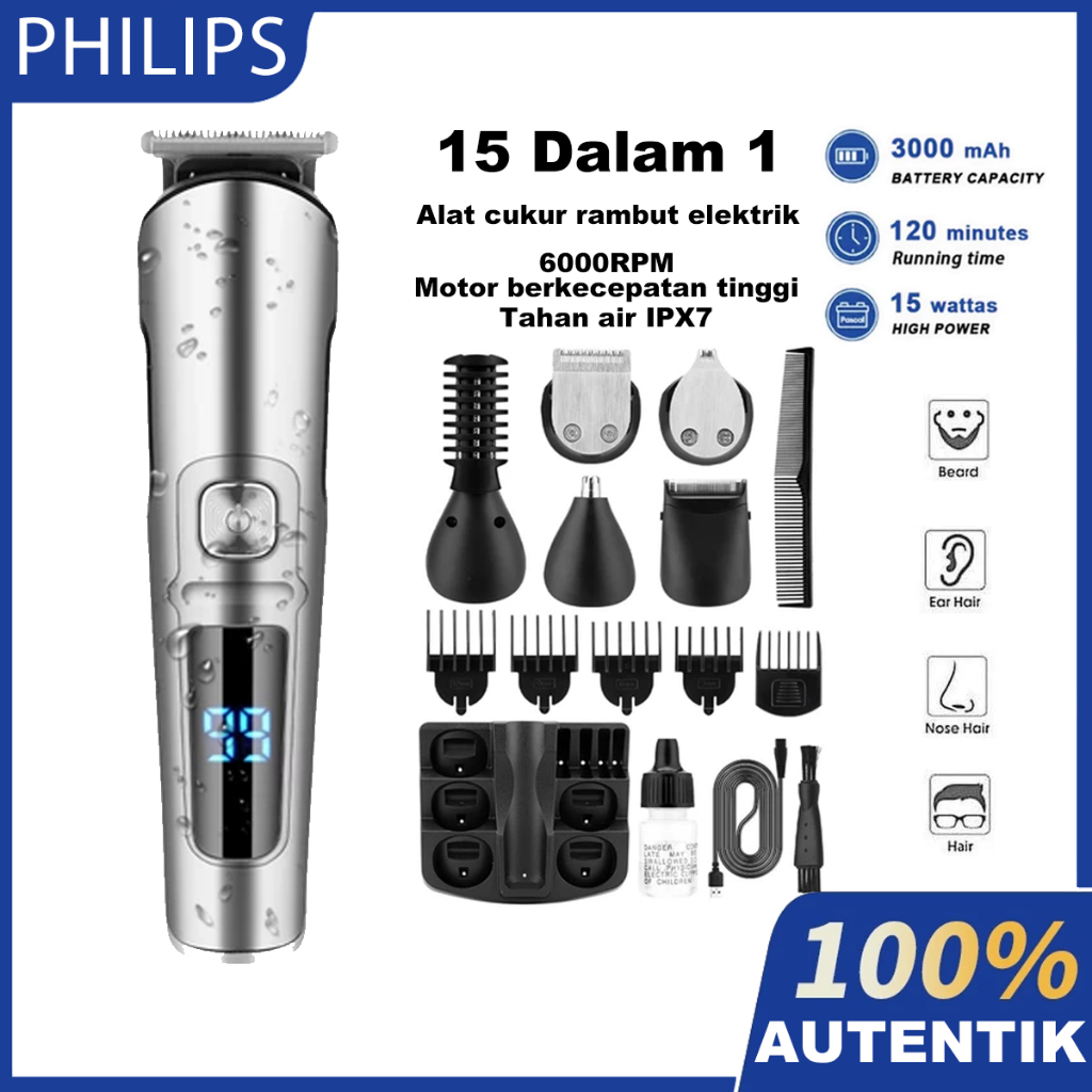 Jual PHILIPS 15-in-1 Pencukur & Alat Cukur Rambut Pria | Tanpa Kabel, 8 ...