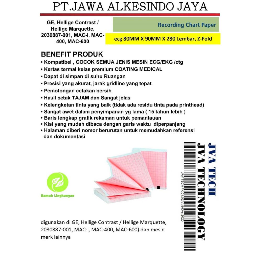 Jual ECG paper Sheet,80MM X 90MM X 280 Lembar, Z-Fold | Shopee Indonesia