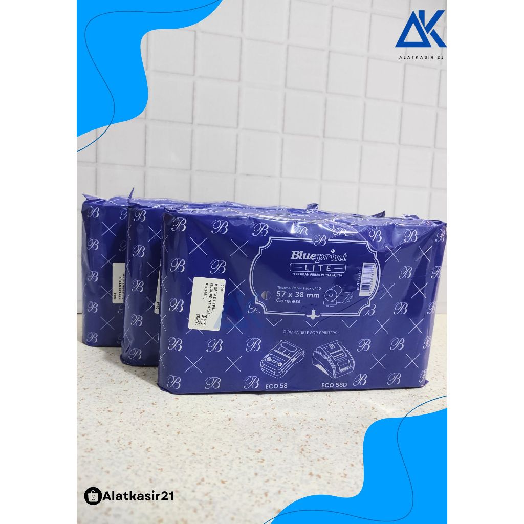 Jual BLUEPRINT KERTAS STRUK THERMAL EDC (1PAK) 57x38 MM | Shopee Indonesia