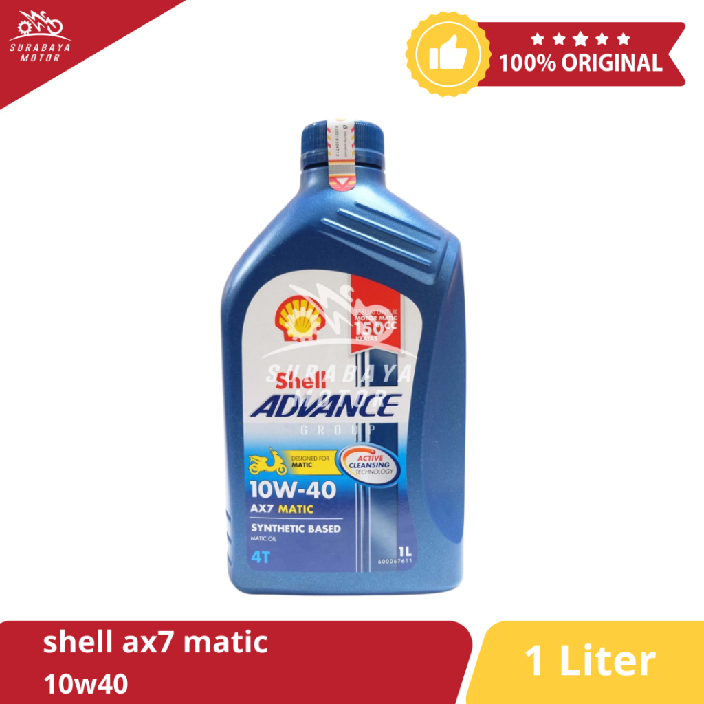 Jual Oli SHELL AX7 MATIC 1L ADVANCE 1000ml 1 Liter Sepeda Motor NMax ...