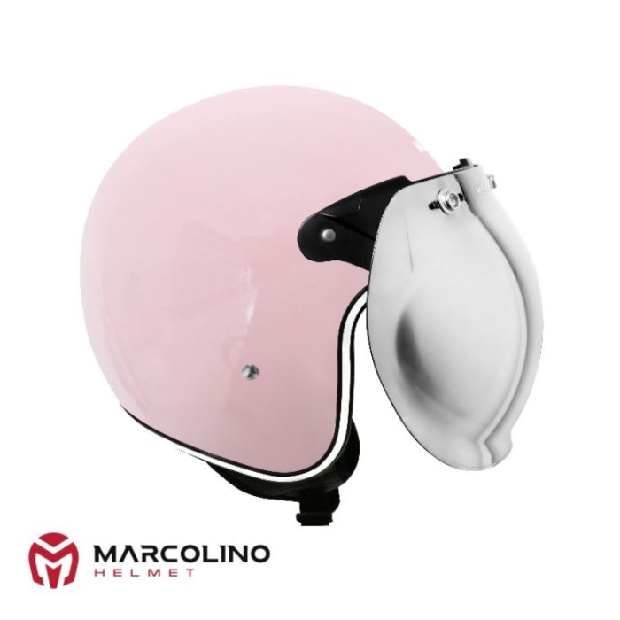 Jual Helm Bogo Retro Marcolino Classic Pink Visor Bubble Edition SNI ...