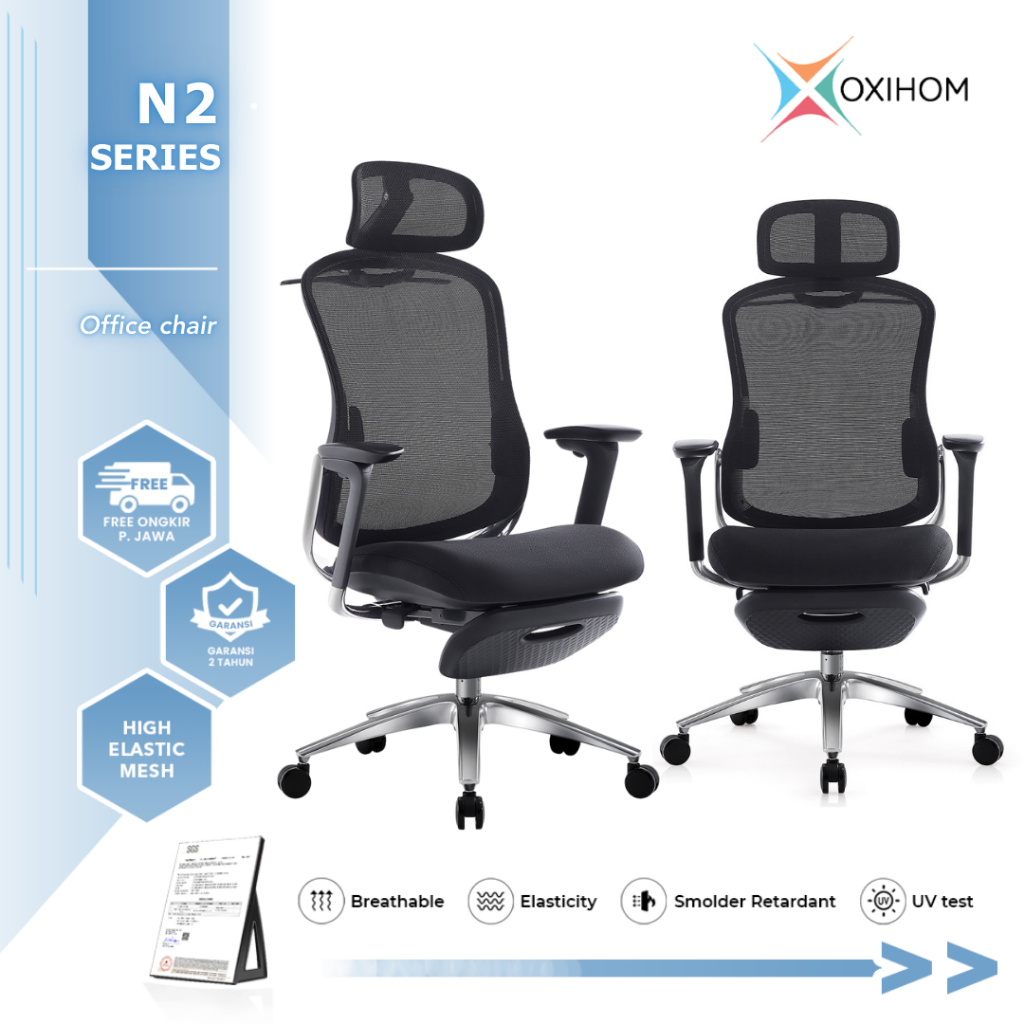 Jual OXIHOM N2 Kursi Mesh Kursi Kantor Kursi Kerja Mesh Chair Ergonomic ...