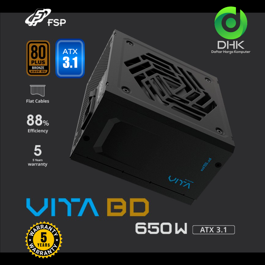 Jual FSP VITA BD 650 WATT 80+ BRONZE ATX 3.1 - VITA-650BD 5 TAHUN | Shopee Indonesia