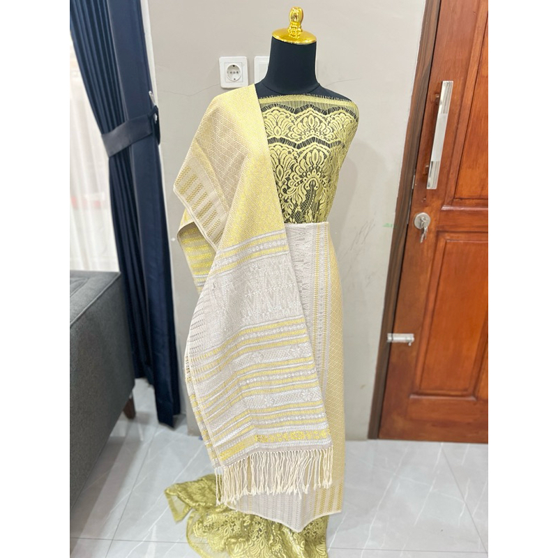 Jual Tumtuman Pengantin Full Kristal Premium Silver Gold Cream Songket ...