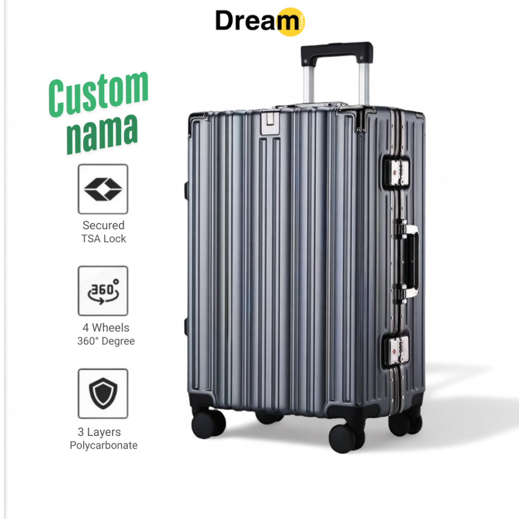 Jual Dream Koper 26 inch 28 inch Custom Nama TSA Lock Roda 360° Anti ...