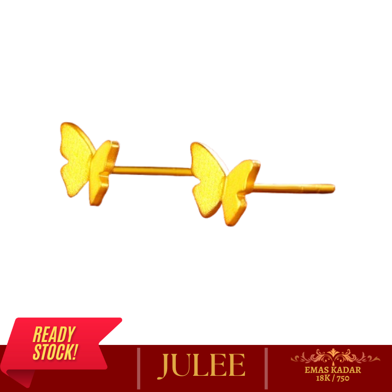 Jual JULEE [18K/750 Emas] Anting Kupu-kupu Emas 18K | Berat 0,08 gram ...