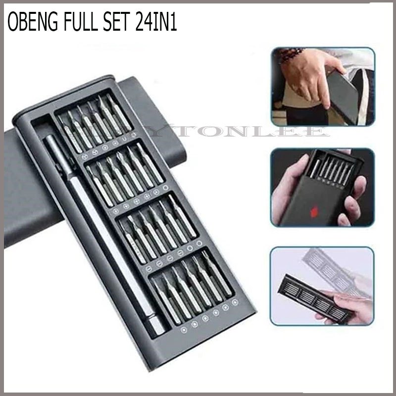 Jual Full Set Obeng Magnet 24 in 1 Multifungsi isi 24 Obeng Servis ...